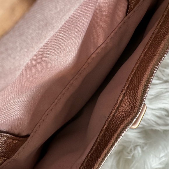 Coach | Bags | Coach Rose Gold Metallic Leather Handbag | Poshmark